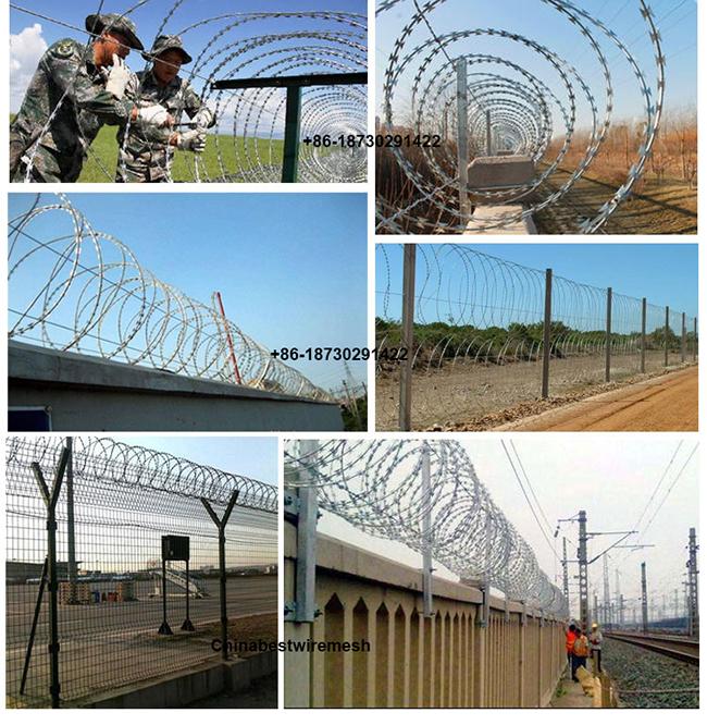 high security razor barbe wire cage for Military Prison Barriers fence