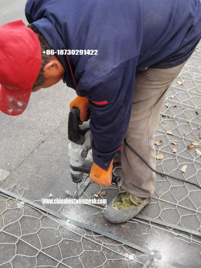 Galvanized reinforced hexagonal mesh asphalt pavement subgrade